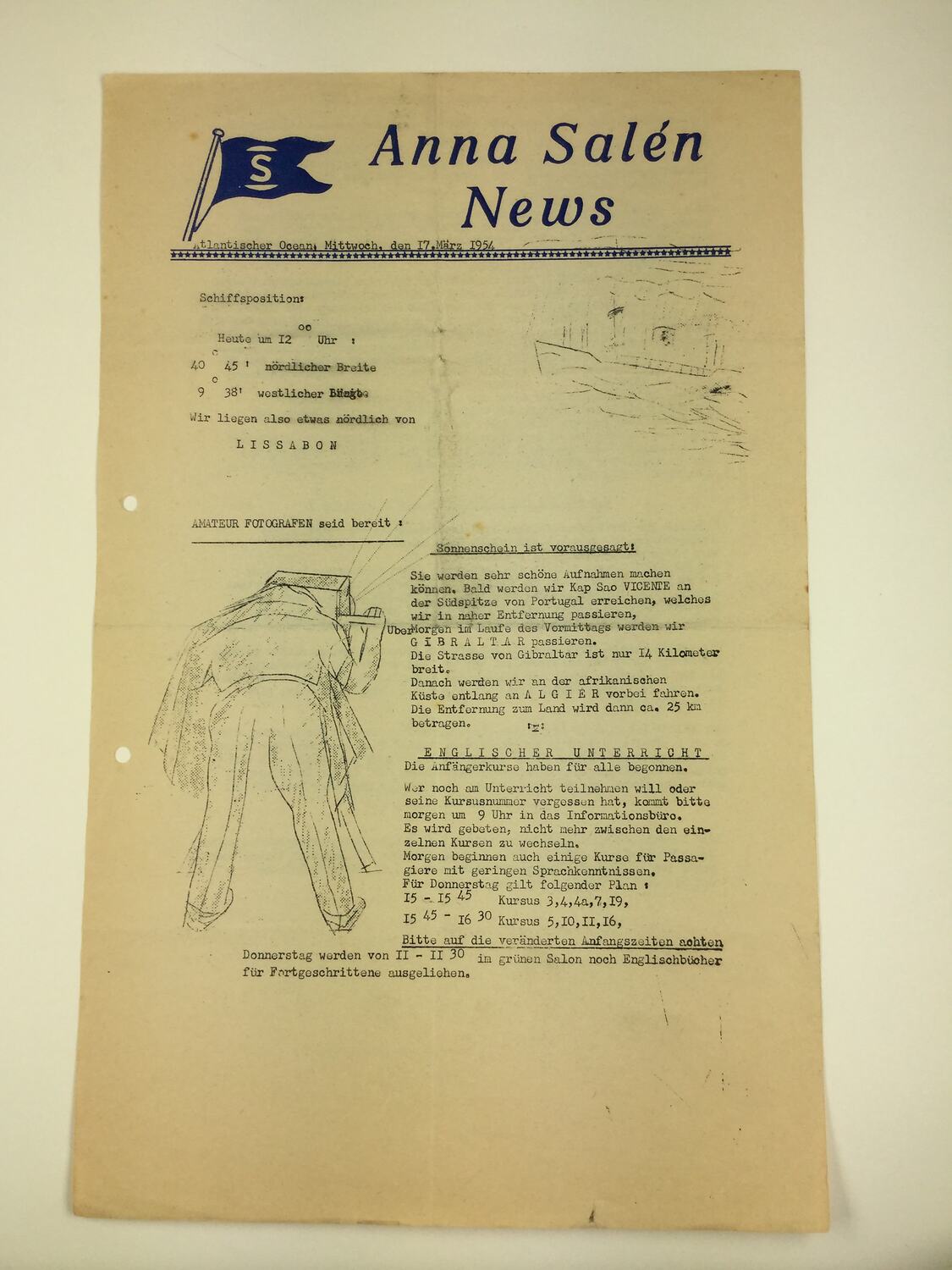 Newsletter - Anna Salen News, 17 Mar 1954