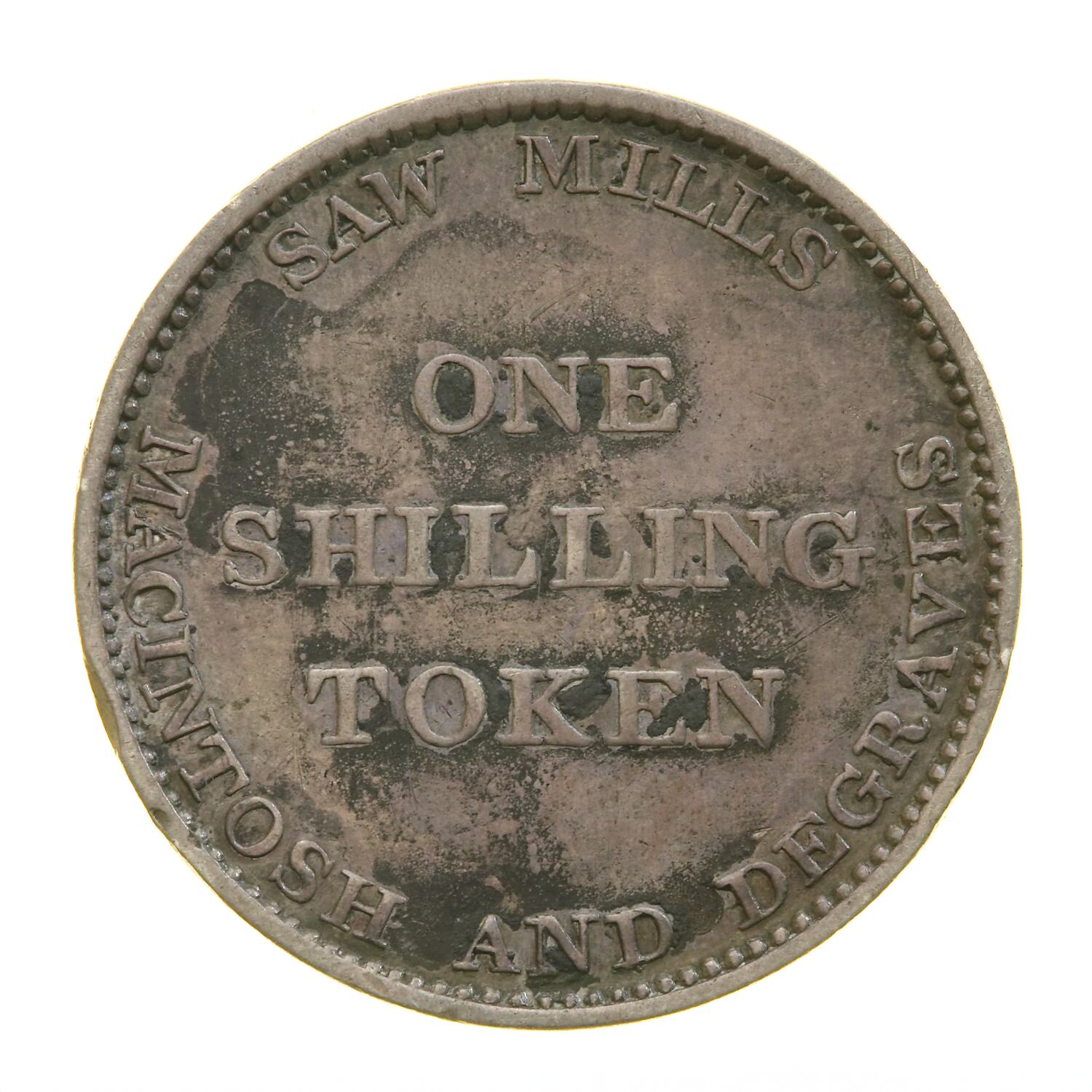 Token - 1 Shilling, Macintosh & Degraves, Sawmills, Hobart, Tasmania ...