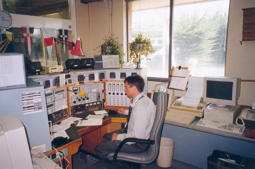 Photograph - Operator's Console & Staff Member, Melbourne Coastal Radio ...