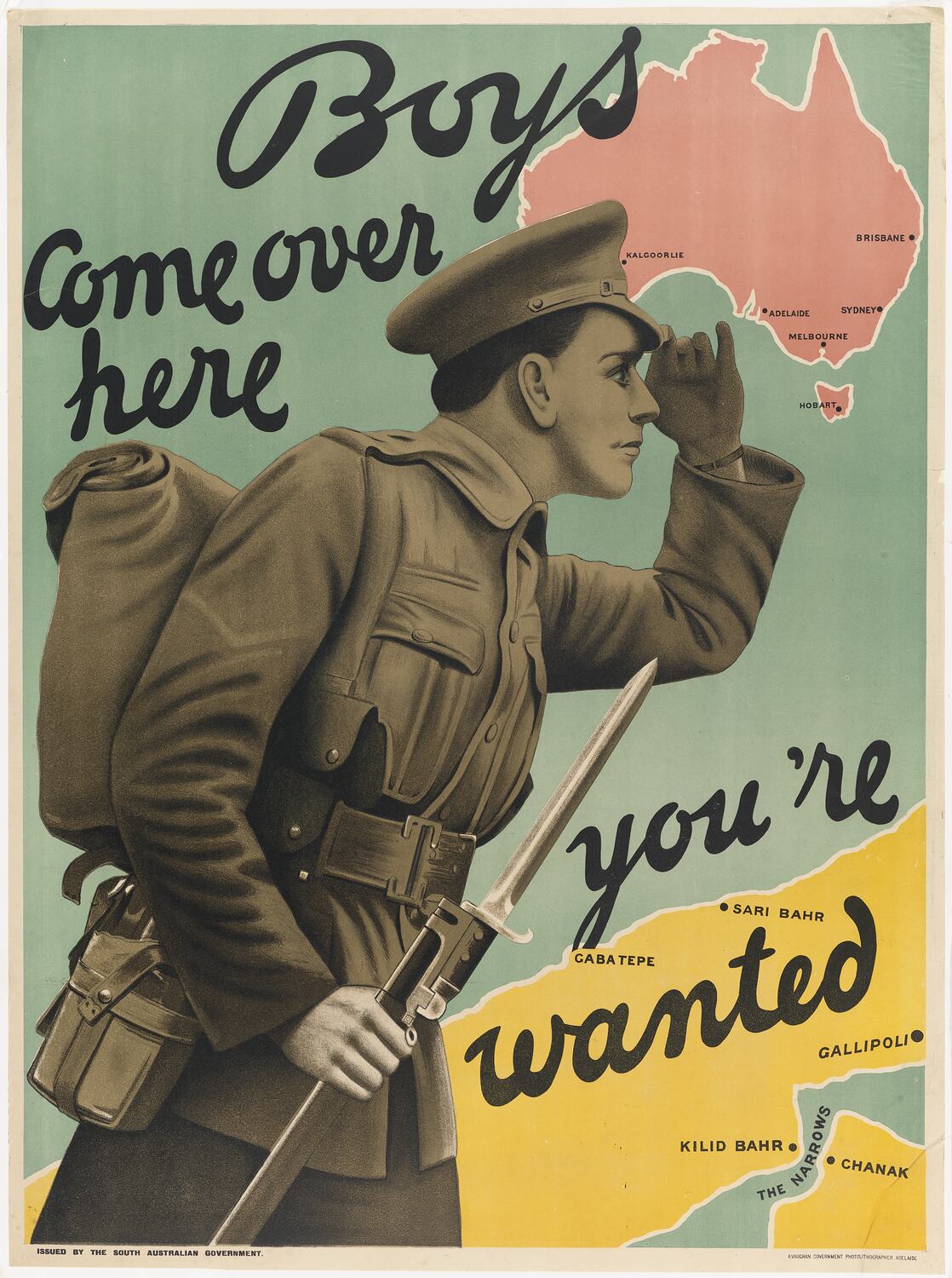 Poster Boys Come Over Here You re Wanted Australian World War I
