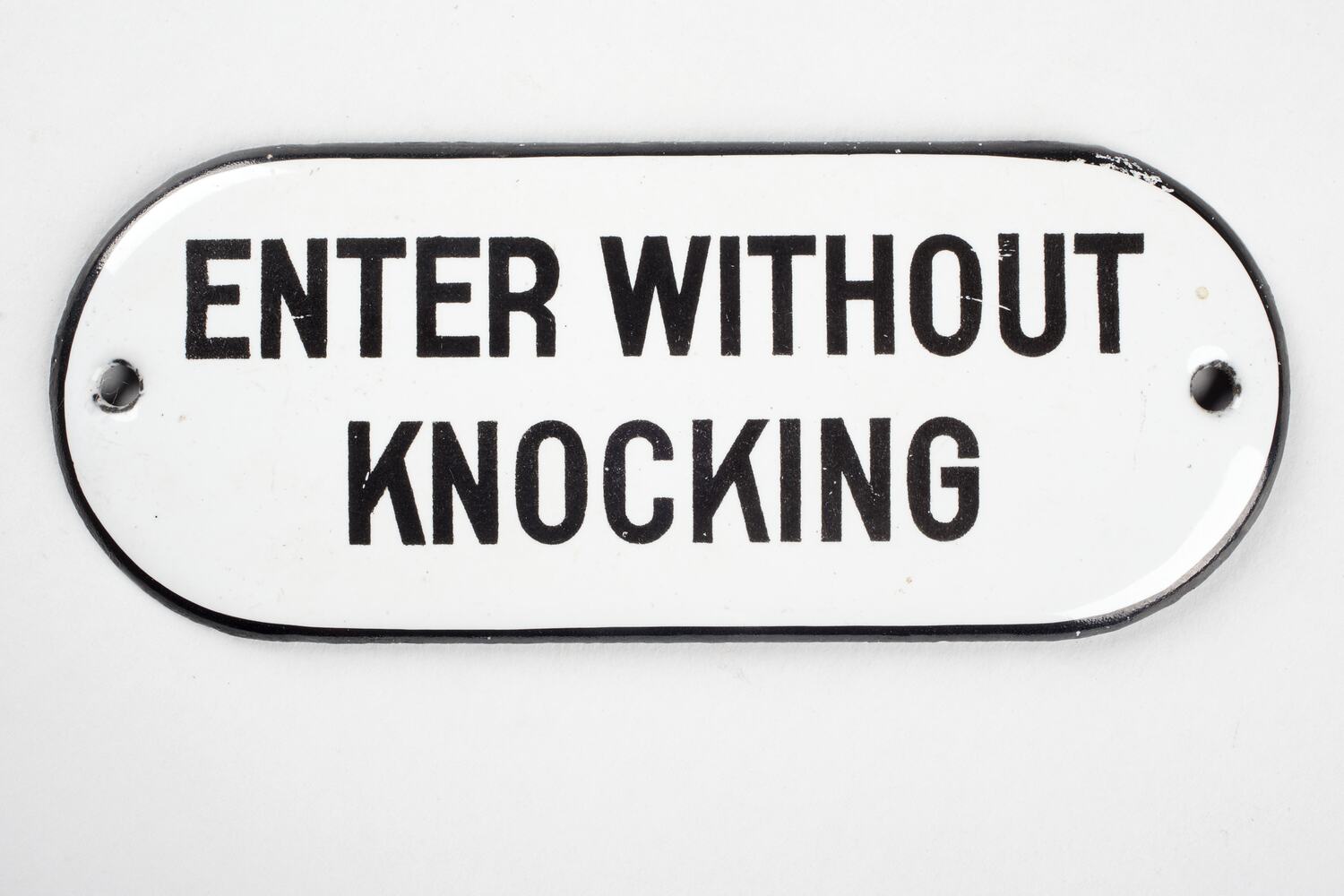 Sign - Enter Without Knocking, circa 1980s