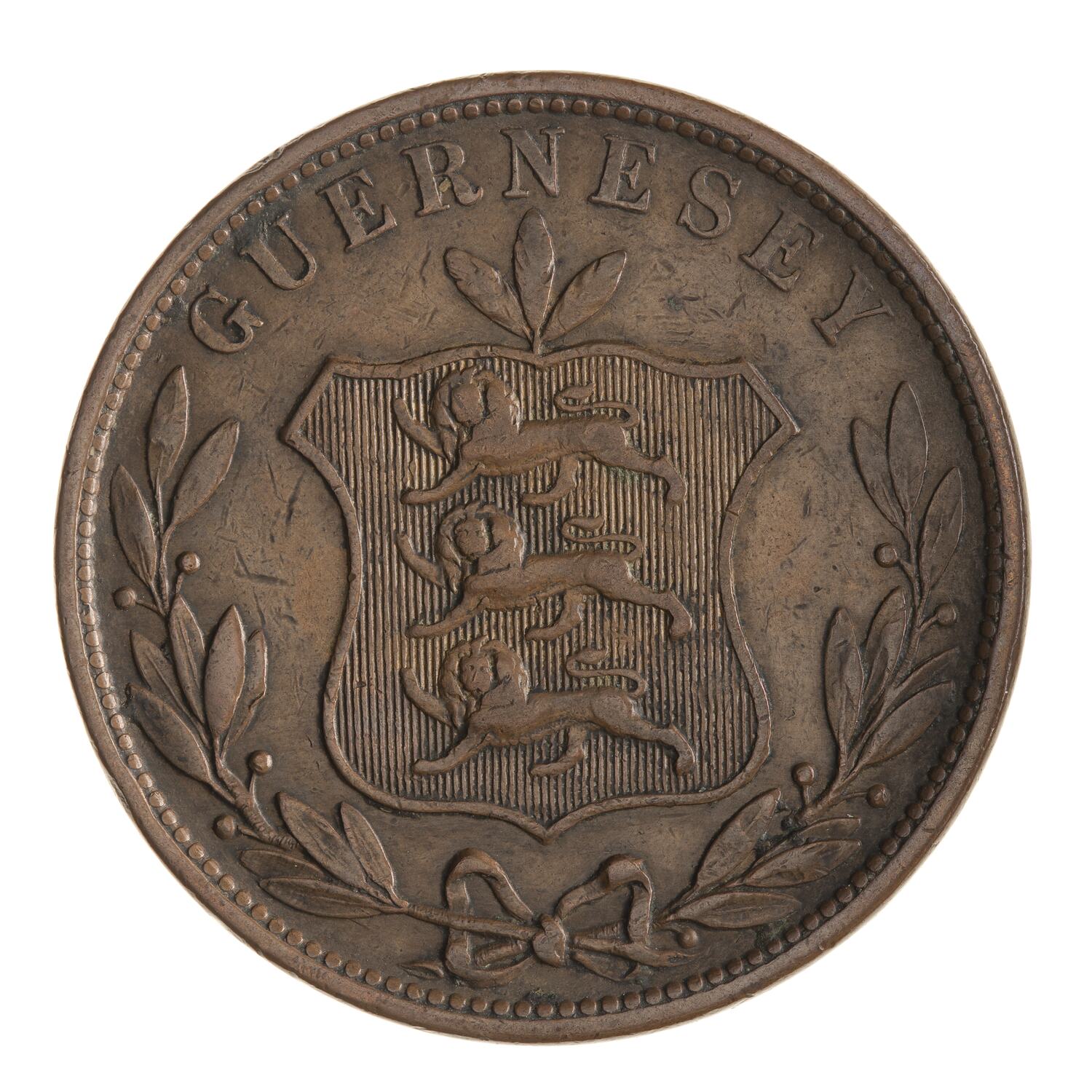 Coin - 8 Doubles, Guernsey, Channel Islands, 1858