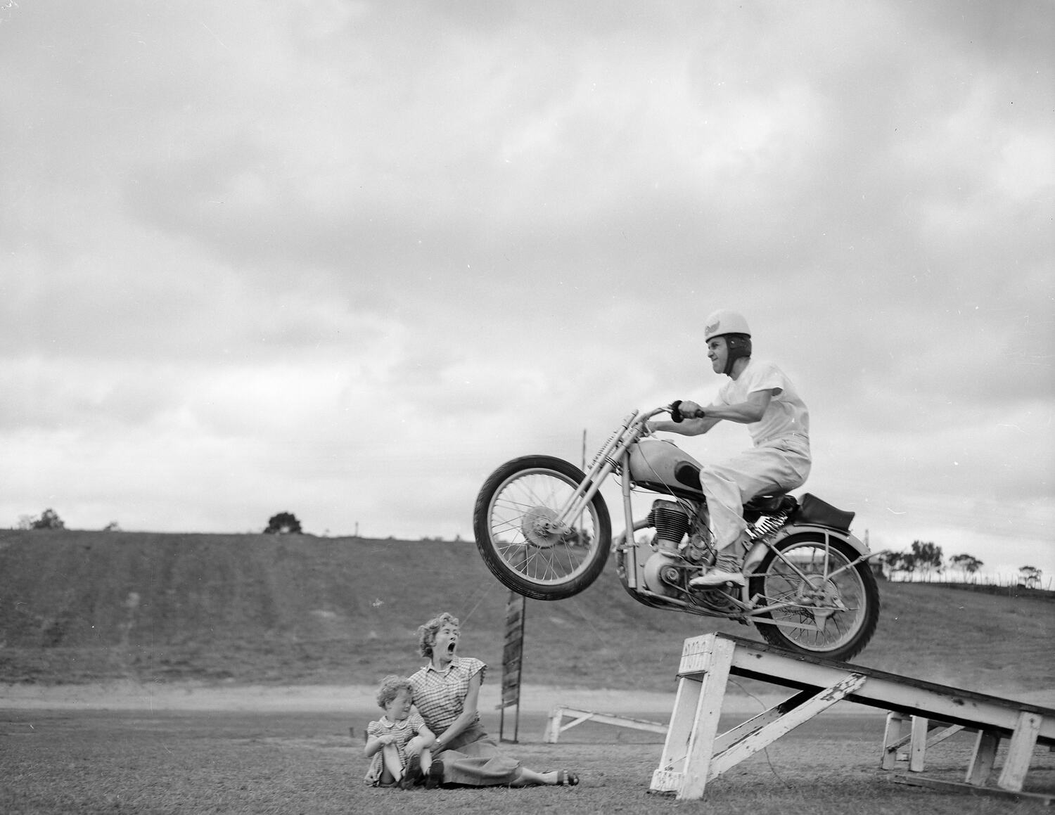Negative - Stuntman on Motor Cycle, Royal Park, Parkville, Victoria ...