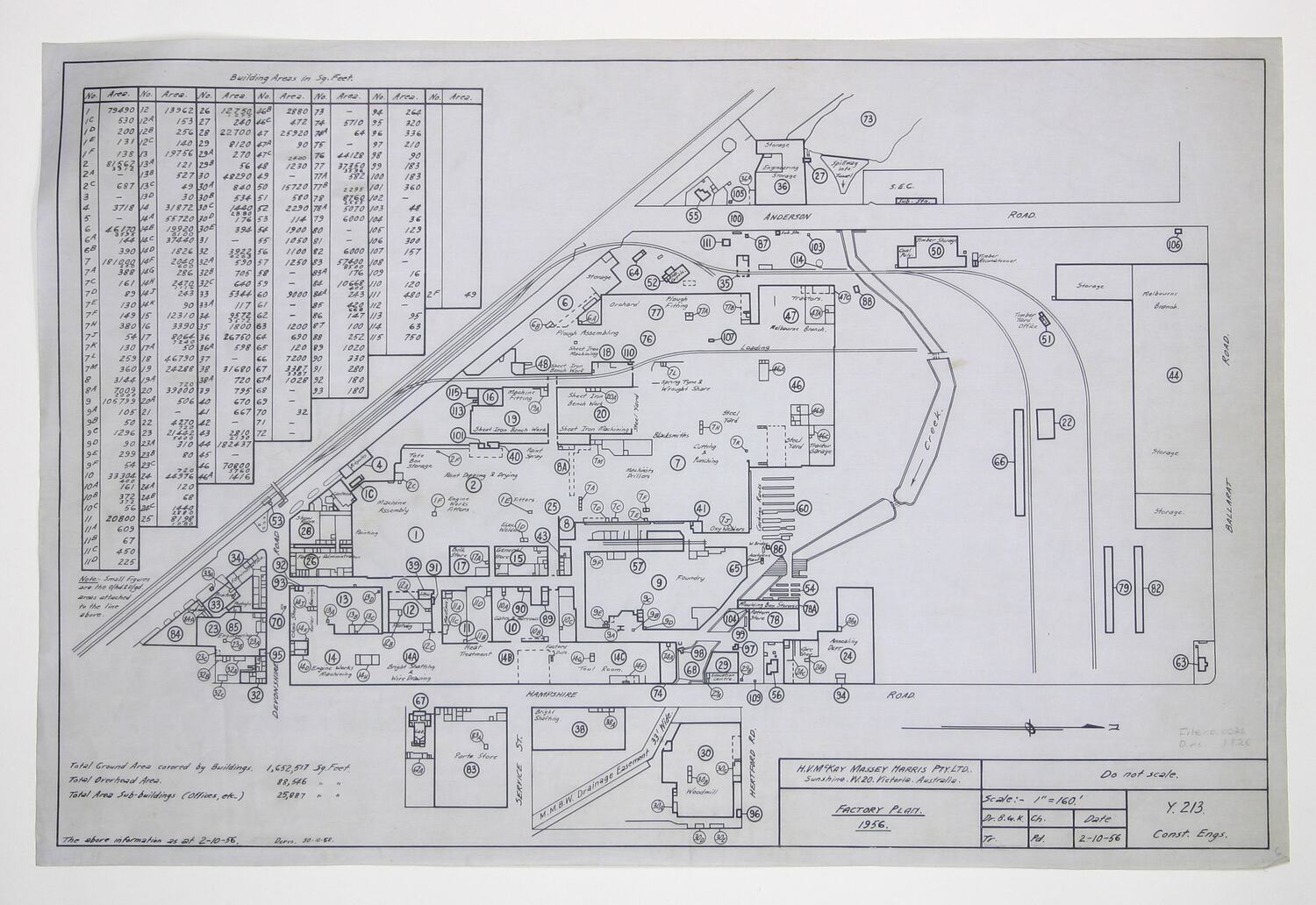 Site Plan - HV McKay Massey Harris, Factory Plan, 1956
