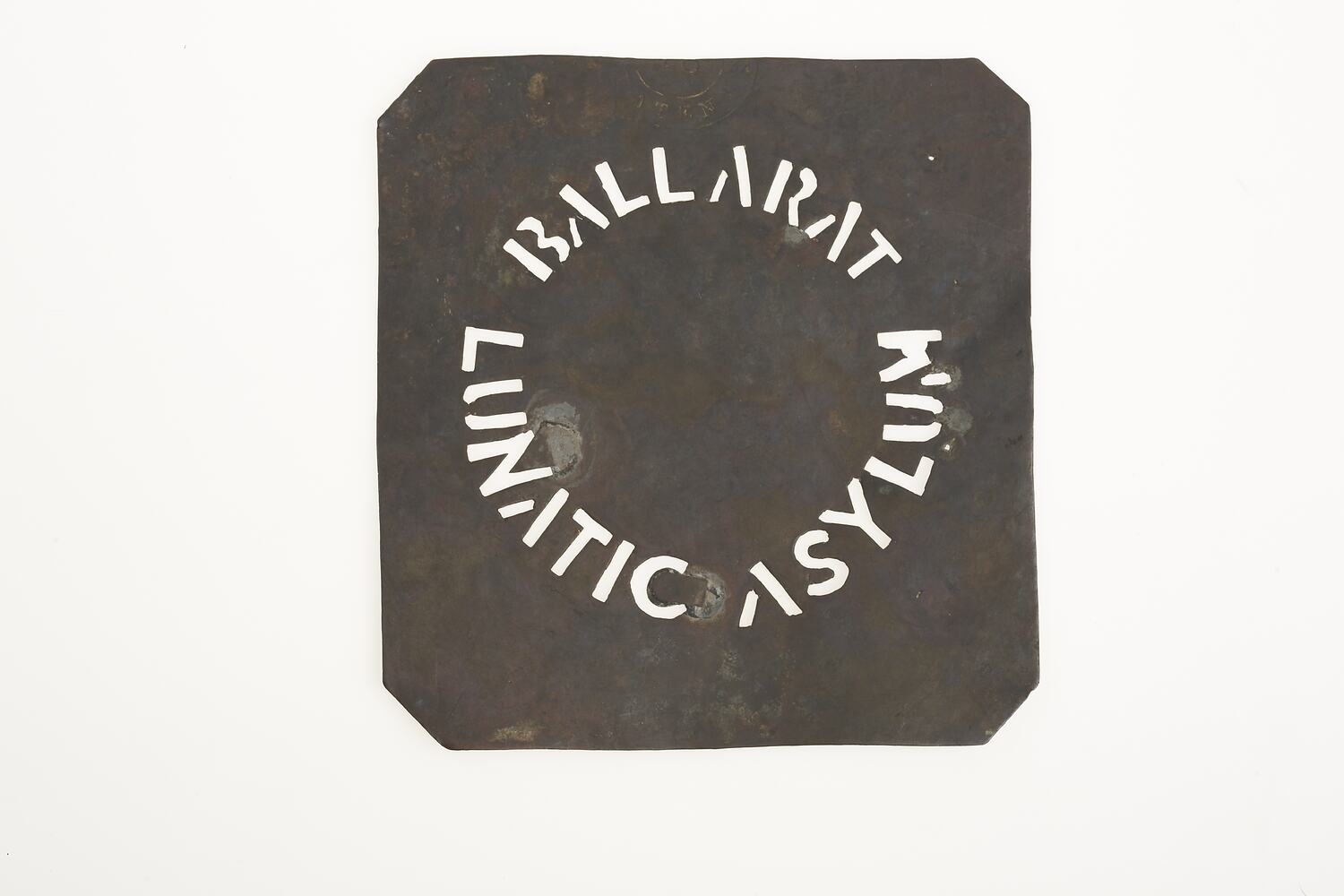 Stencil Plate - 'Ballarat Lunatic Asylum', Metal, circa 1900