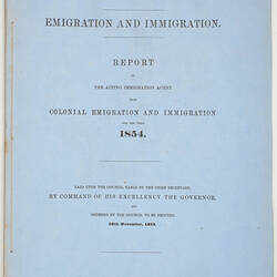 Parliamentary Paper - Emigration and Immigration, Parliament of ...