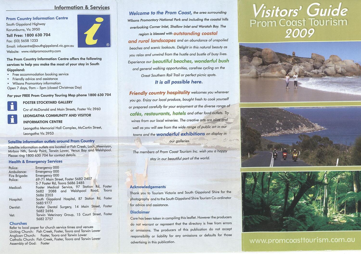 Pamphlet - 'Visitors' Guide Prom Coast Tourism 2009', Tourism Victoria ...