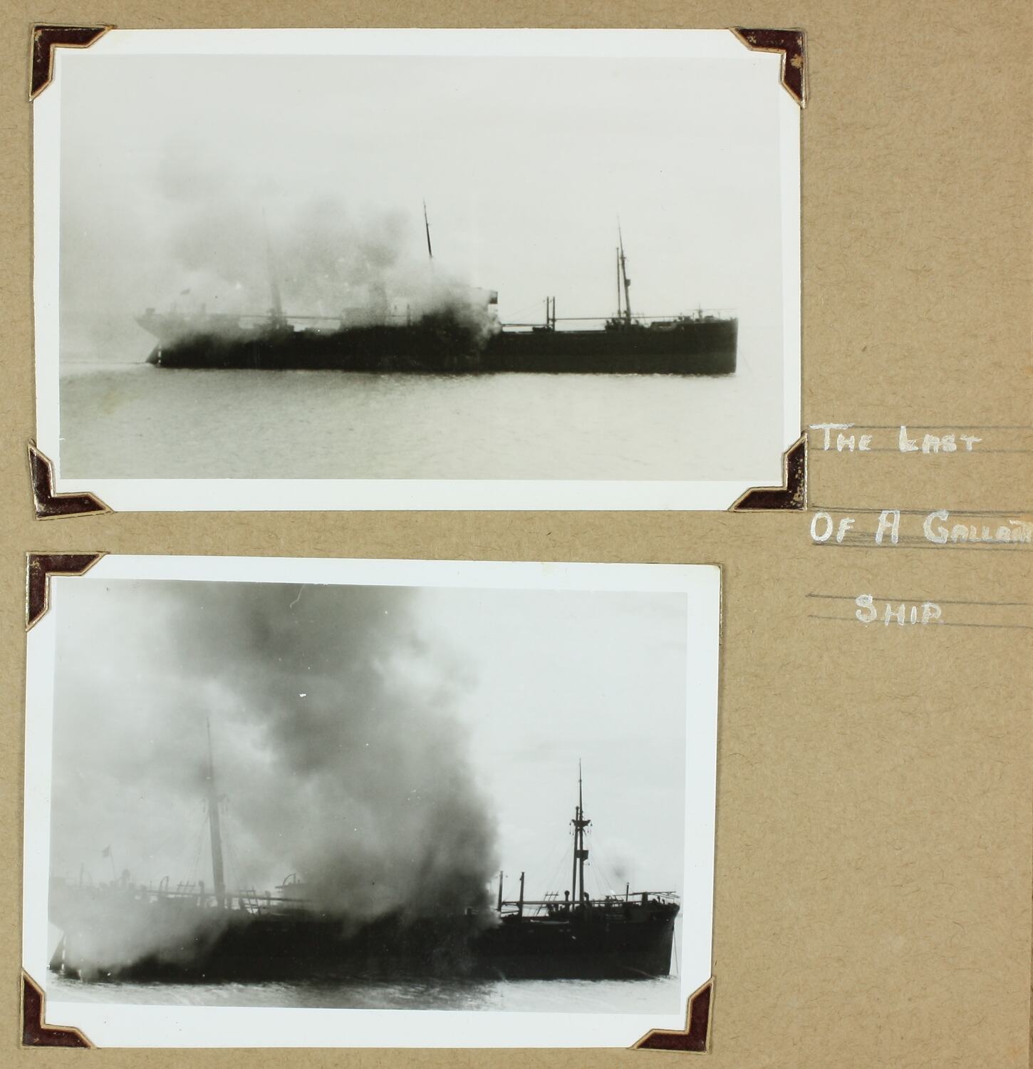 Photograph - SS Nora Mulla on Fire, World War II, Feb 1942
