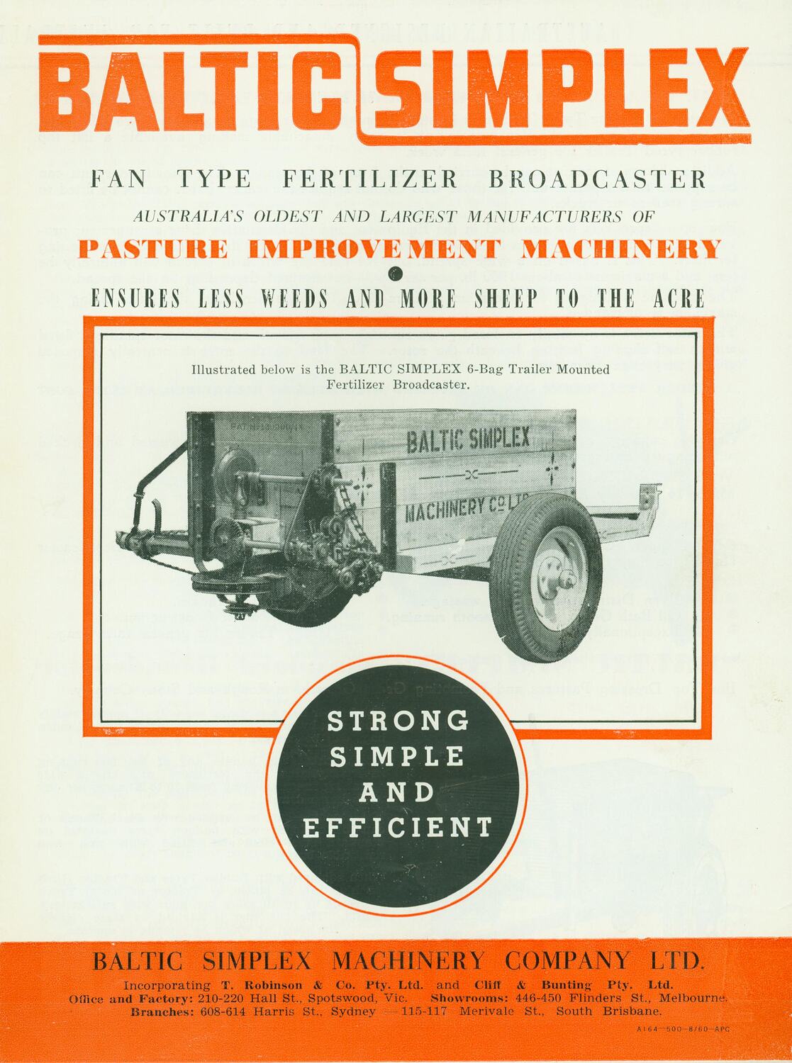 Descriptive Leaflet - Baltic Simplex, Fan Type Fertilizer Broadcaster, 1960