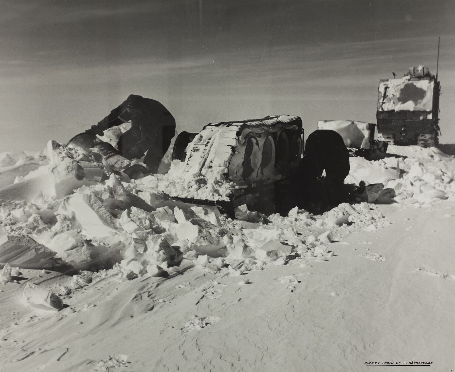 Photograph - Two Men with Weasel Vehicle & Sleds, The Australian ...