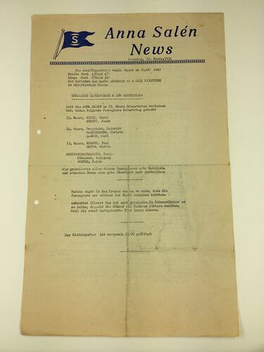 Newsletter - Anna Salen News, 16 Mar 1954