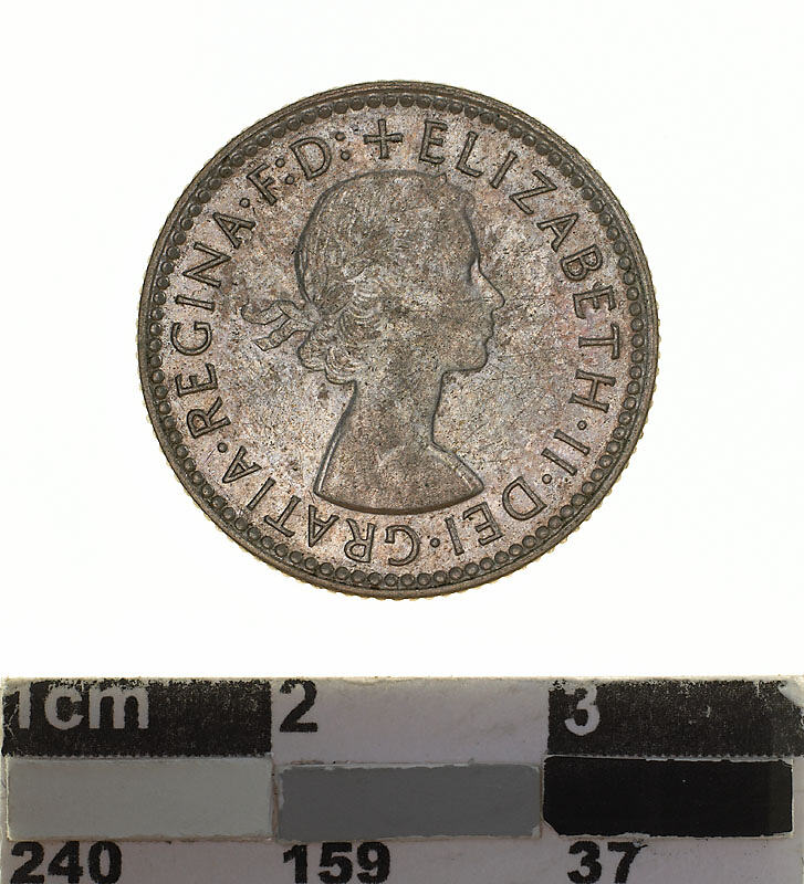 Coin - Sixpence, Australia, 1955