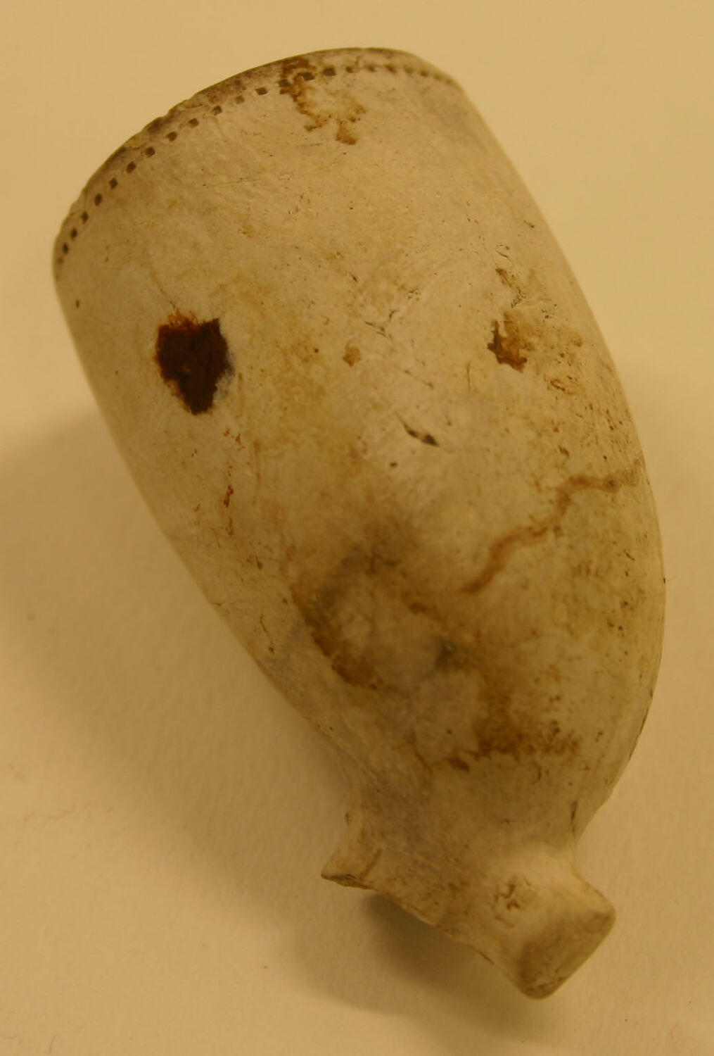 Smoking Pipe - Kaolin, Impressed Stippled Pattern (Fragment, Singed ...