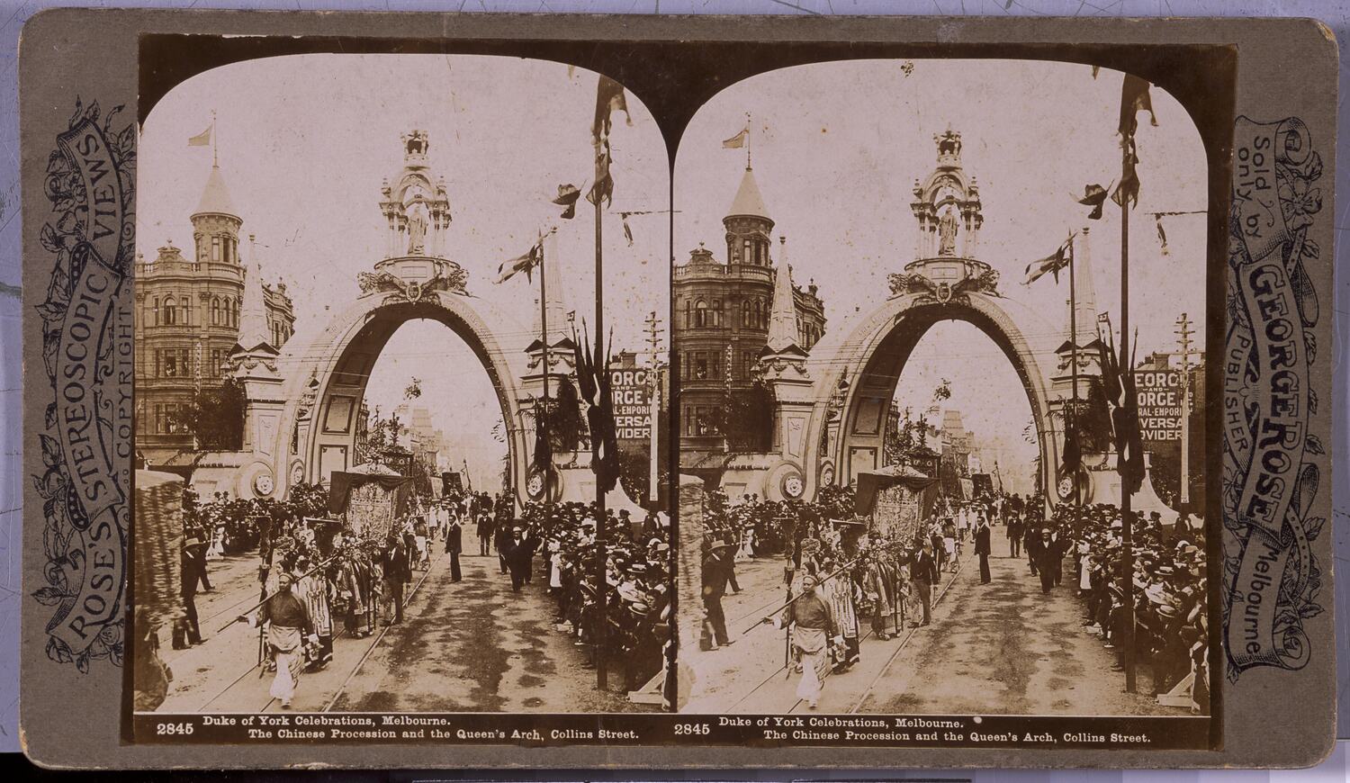 Stereograph - Federation Celebrations, Chinese Procession, George Rose ...