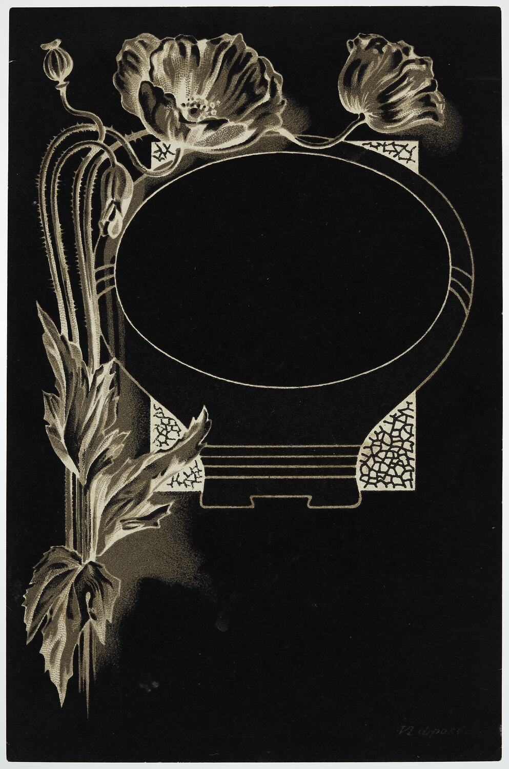 Negative Vignette - Poppies, circa 1900