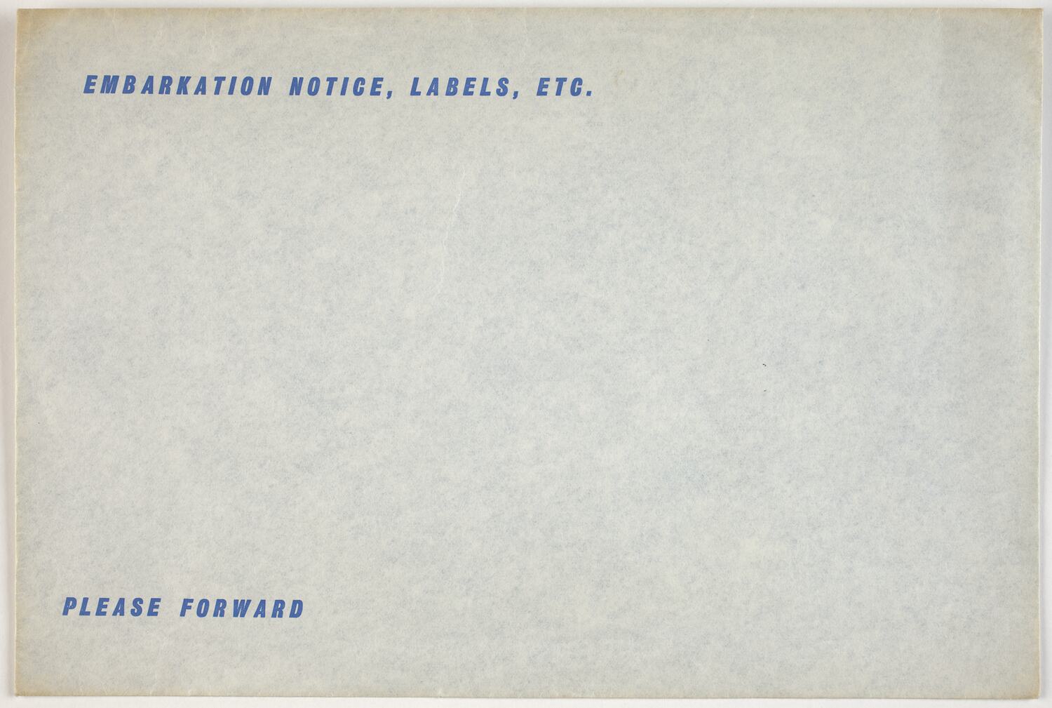 Envelope - P&O Lines, Embarkation Notice, circa 1950s