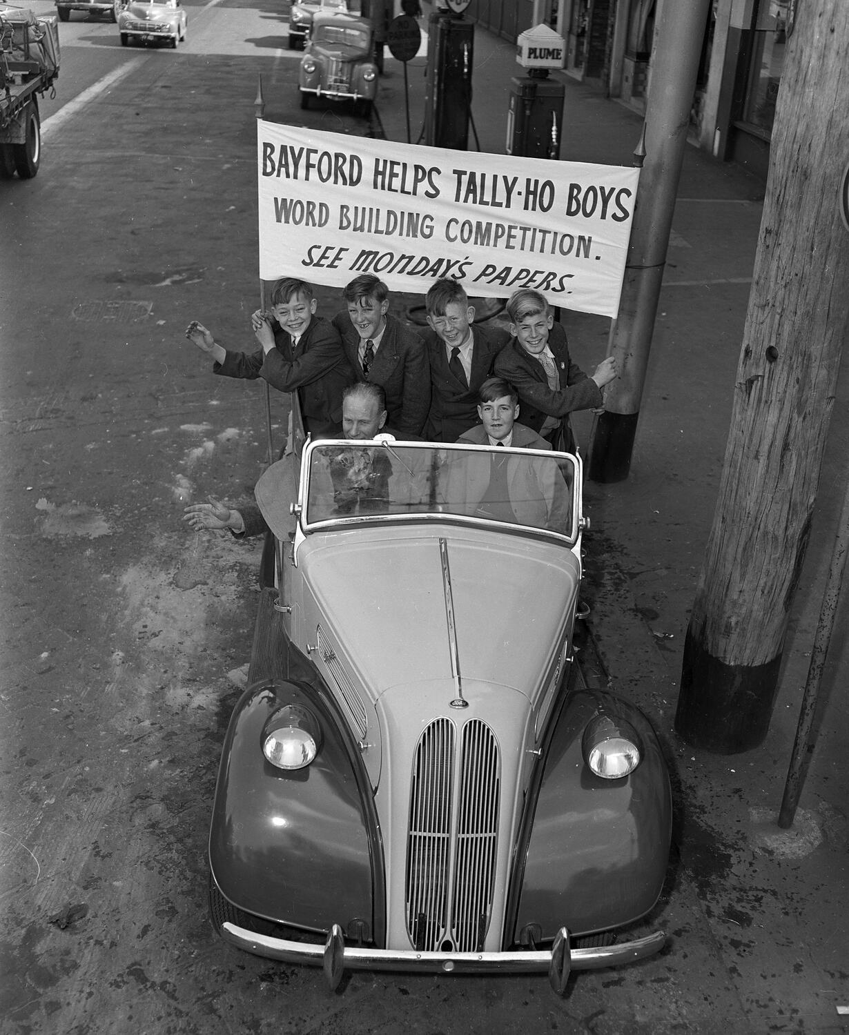 Negative - 'Bayford Helps Tally-Ho Boys', Melbourne, Victoria, 1953
