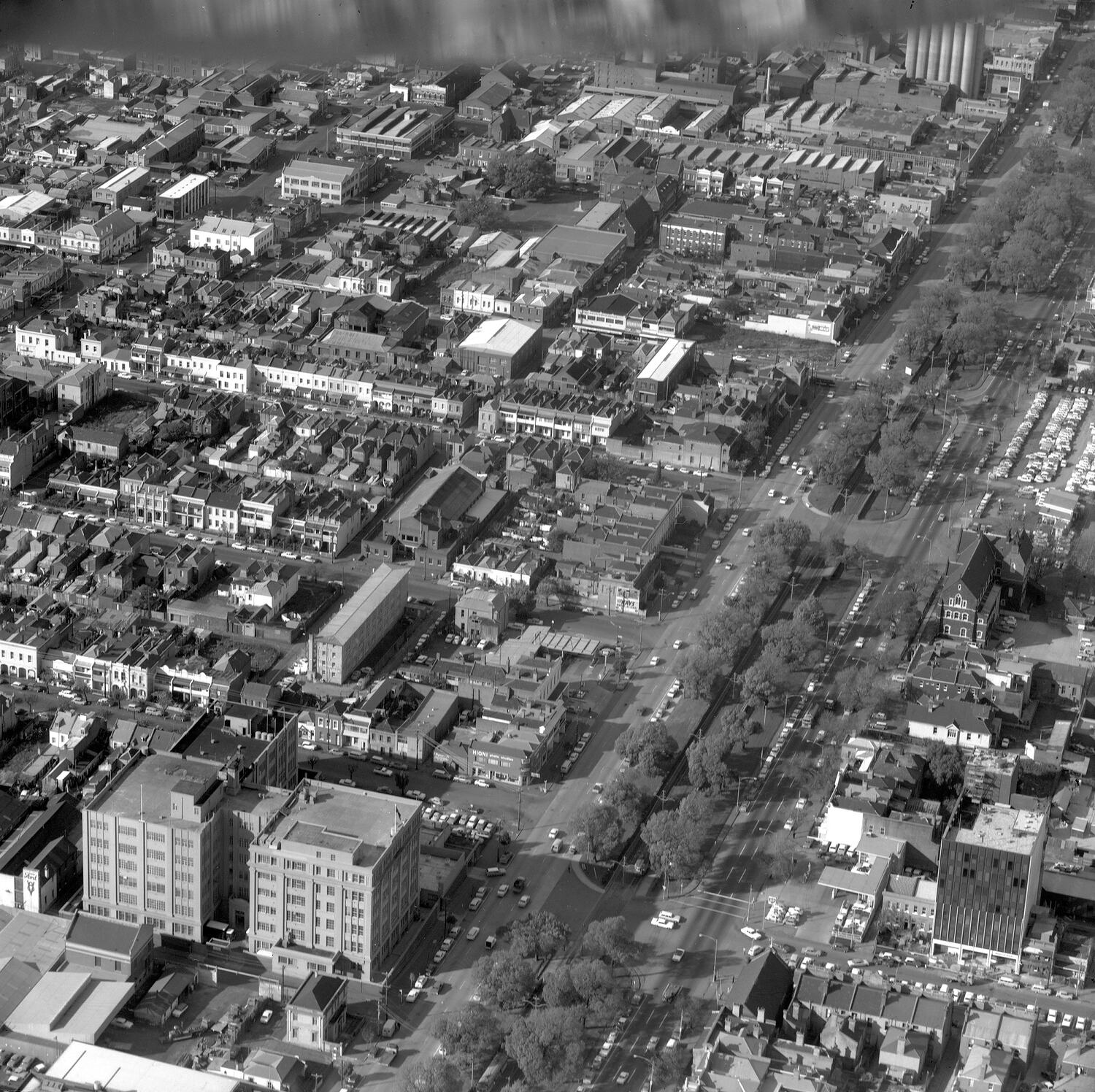 Negative - Aerial View of Fitzroy & Collingwood, Victoria, 1958