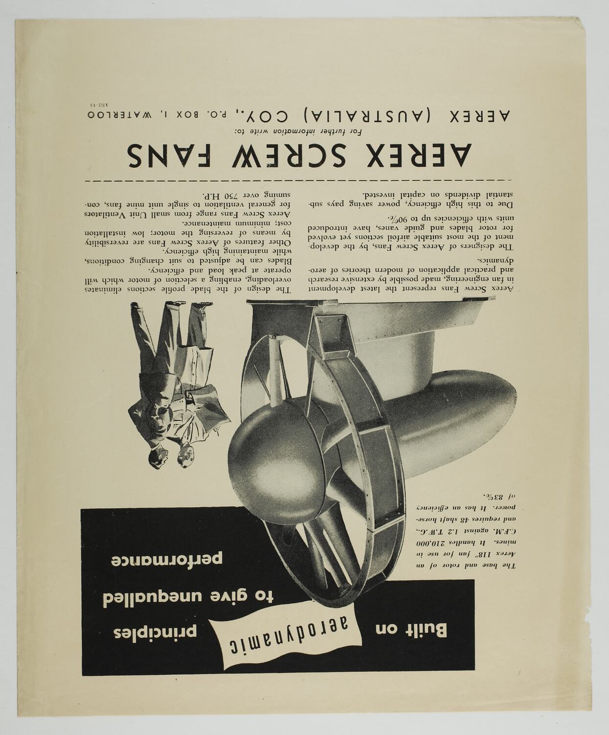 Publicity Flyer - Aerex (Australia) Co., Ventilation Fans, 1948