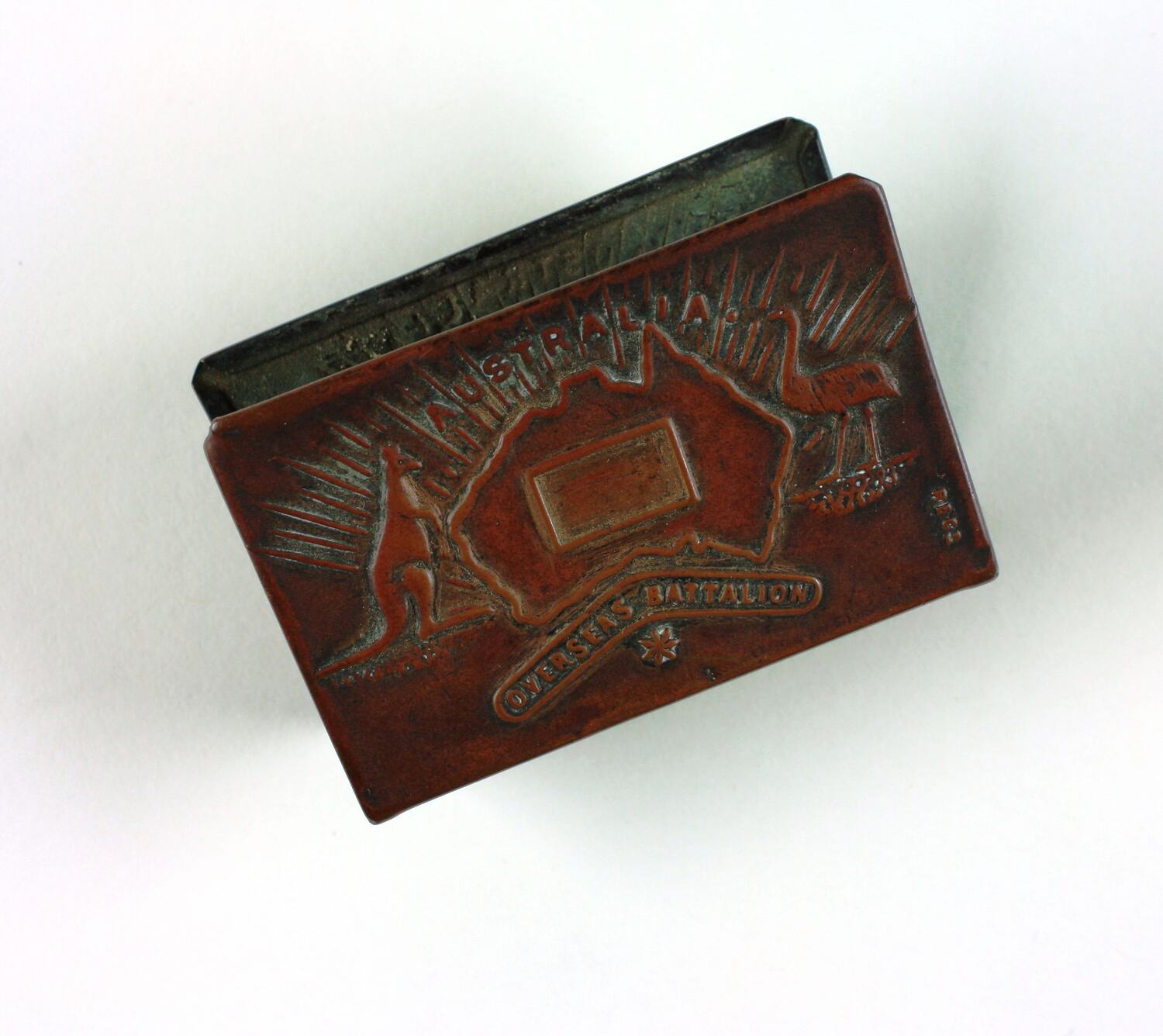Matchbox & Cover - 'Overseas Battalion', World War I, 1914-1918