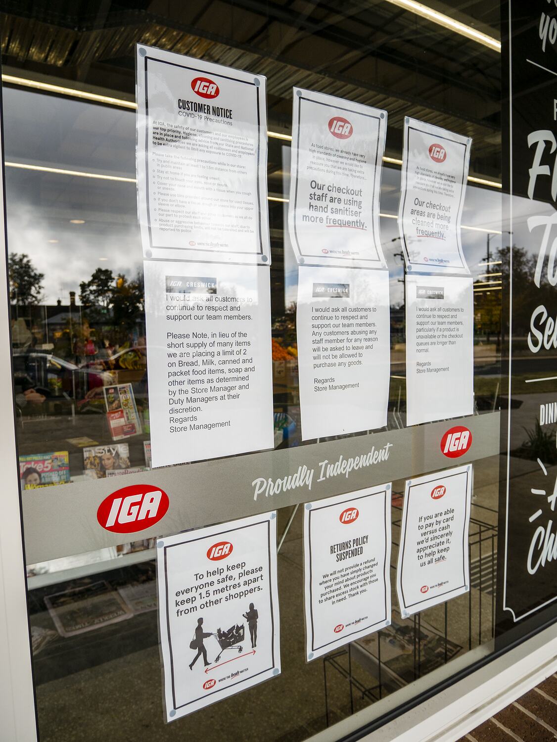 Digital Photograph - Supermarket Window with Multiple Covid-19 Customer ...