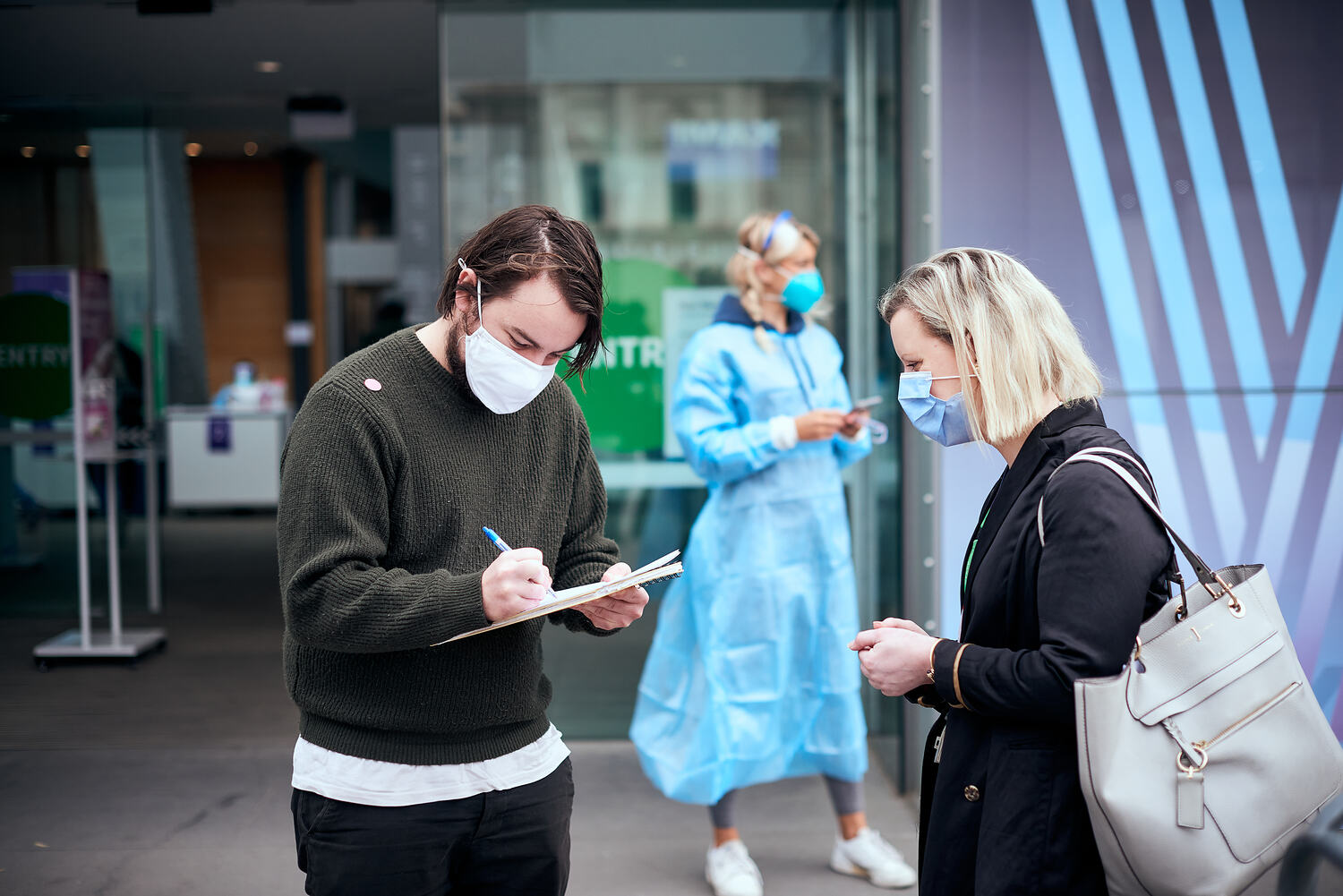 Digital Photograph - Andrew Signing Consent Form, St Vincent's ...