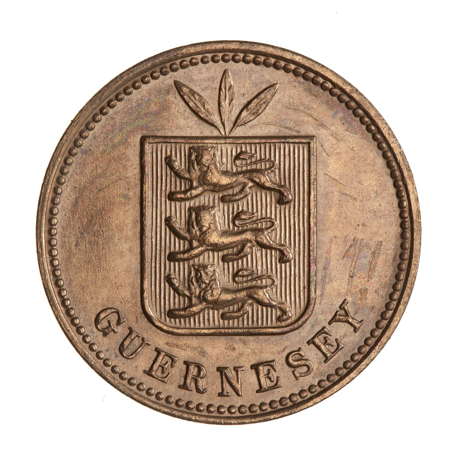 Coin - 2 Doubles, Guernsey, Channel Islands, 1911