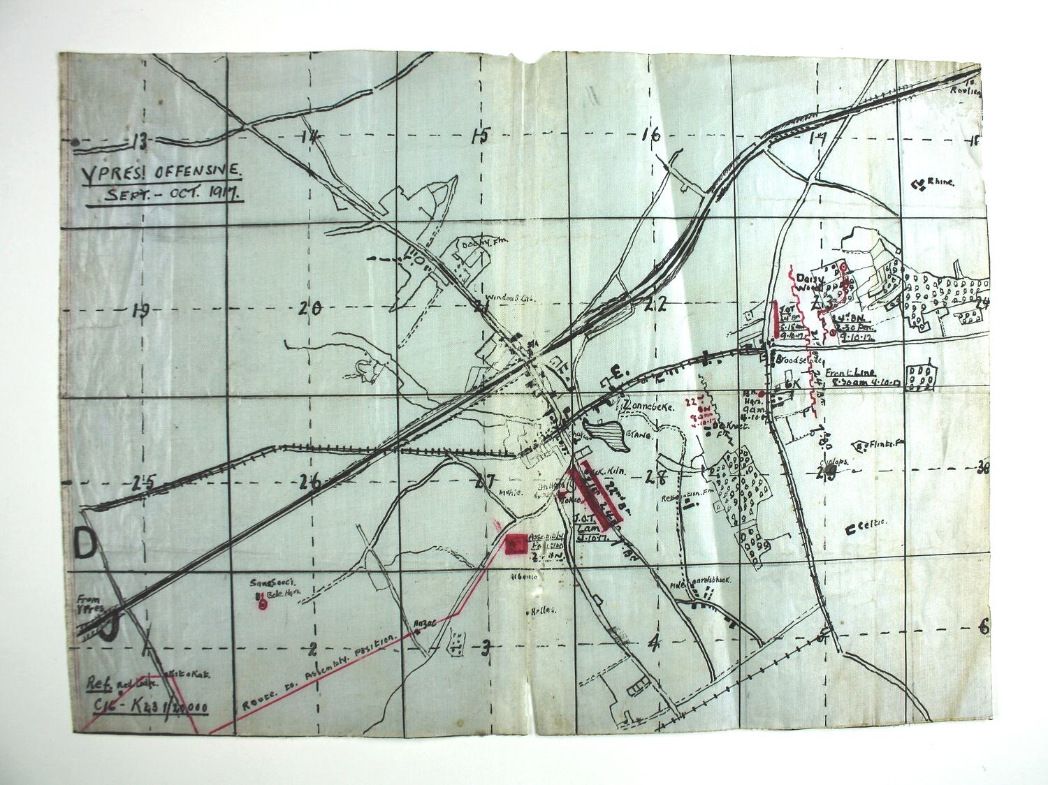 Map - Belgium, Ypres Offensive, 1917