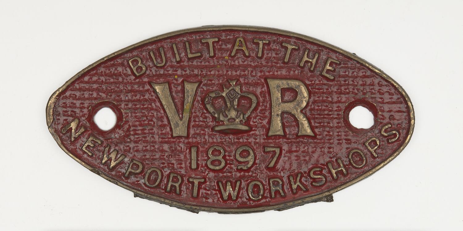 Rollingstock Builders Plate - Victorian Railways, Newport Workshops, 1897